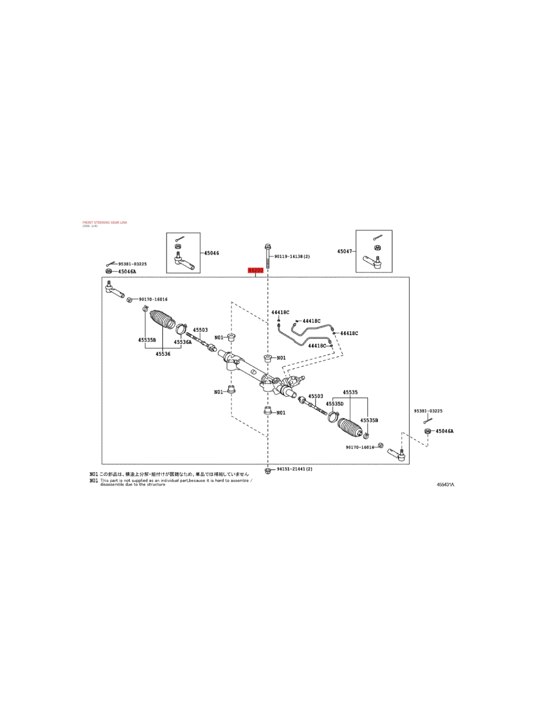 CREMALLERA DE DIRECCION nueva Para Toyota Land Cruiser J15 ORIGINAL ...