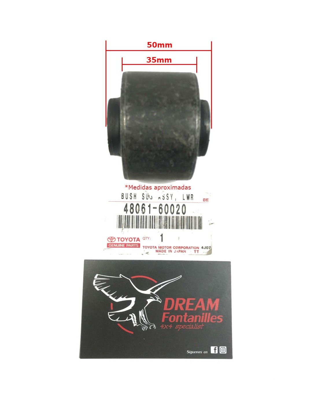 Silentbloc de tirant avant, côté châssis, Pour Toyota Land Cruiser j7 ...