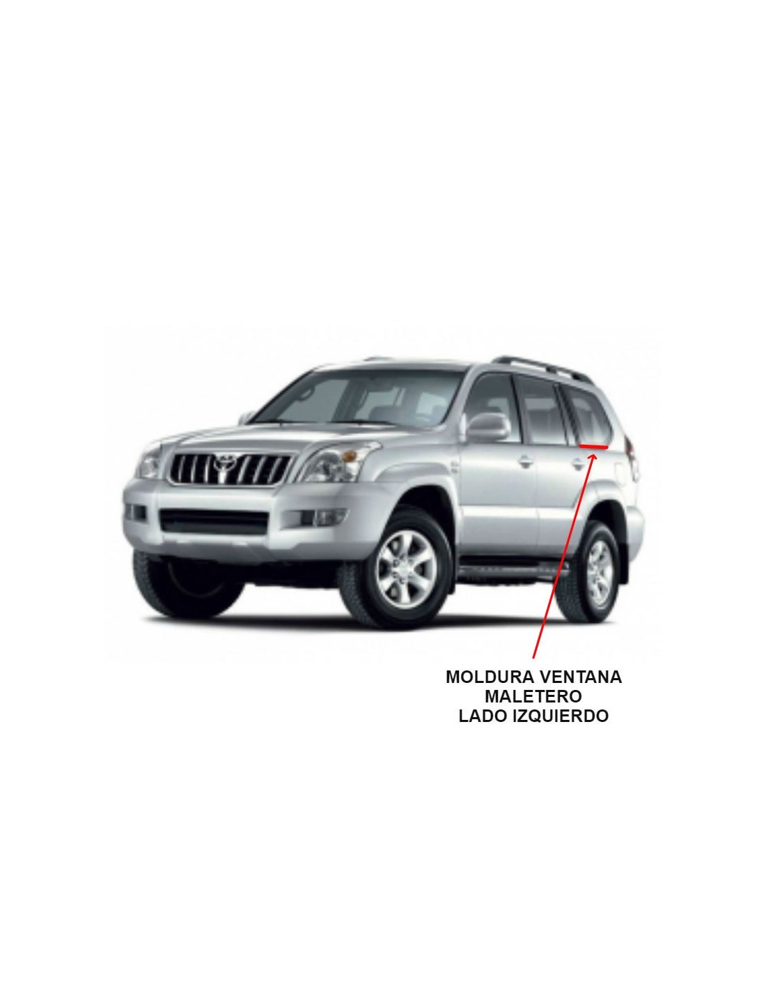 Left side trunk window frame for Toyota Land Cruiser J12 (5-door ...