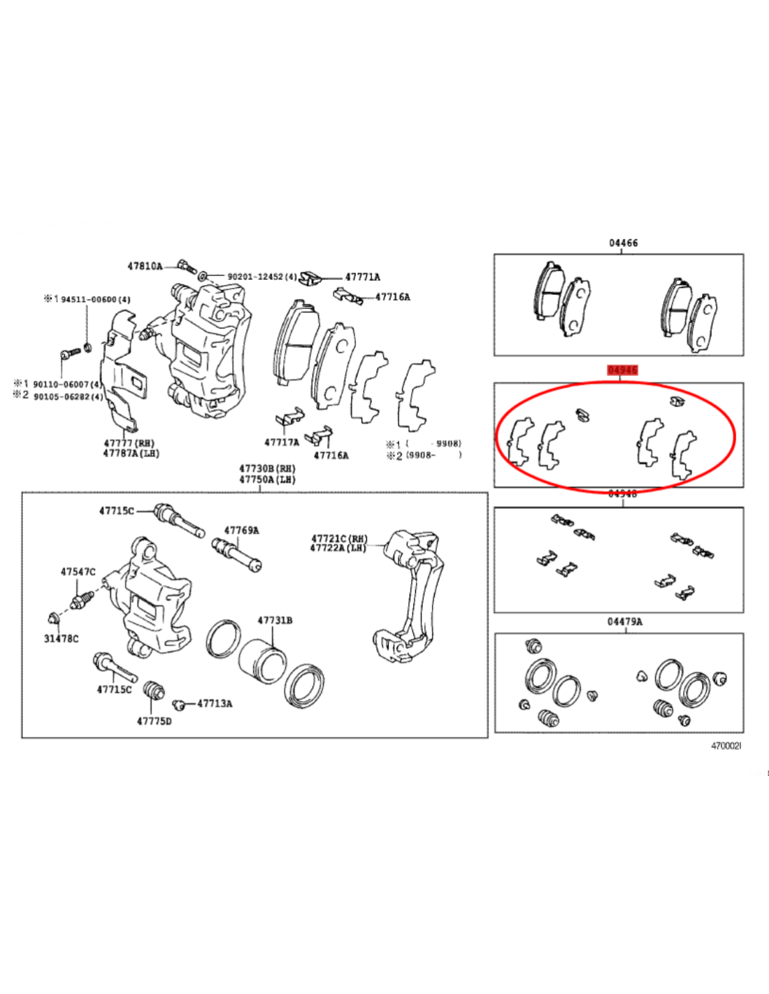 Kit zur Verschleißreparatur der Bremsbeläge für die hinteren ...