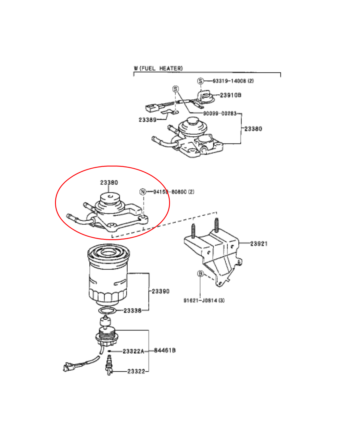 Fuel filter without heater for Toyota Land Cruiser J10 - Original ...