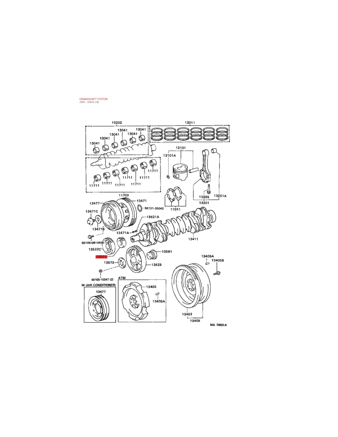 DISTRIBUTION SPROCKET, CRANKSHAFT J10 (WITHOUT VARIABLE GEOMETRY ...
