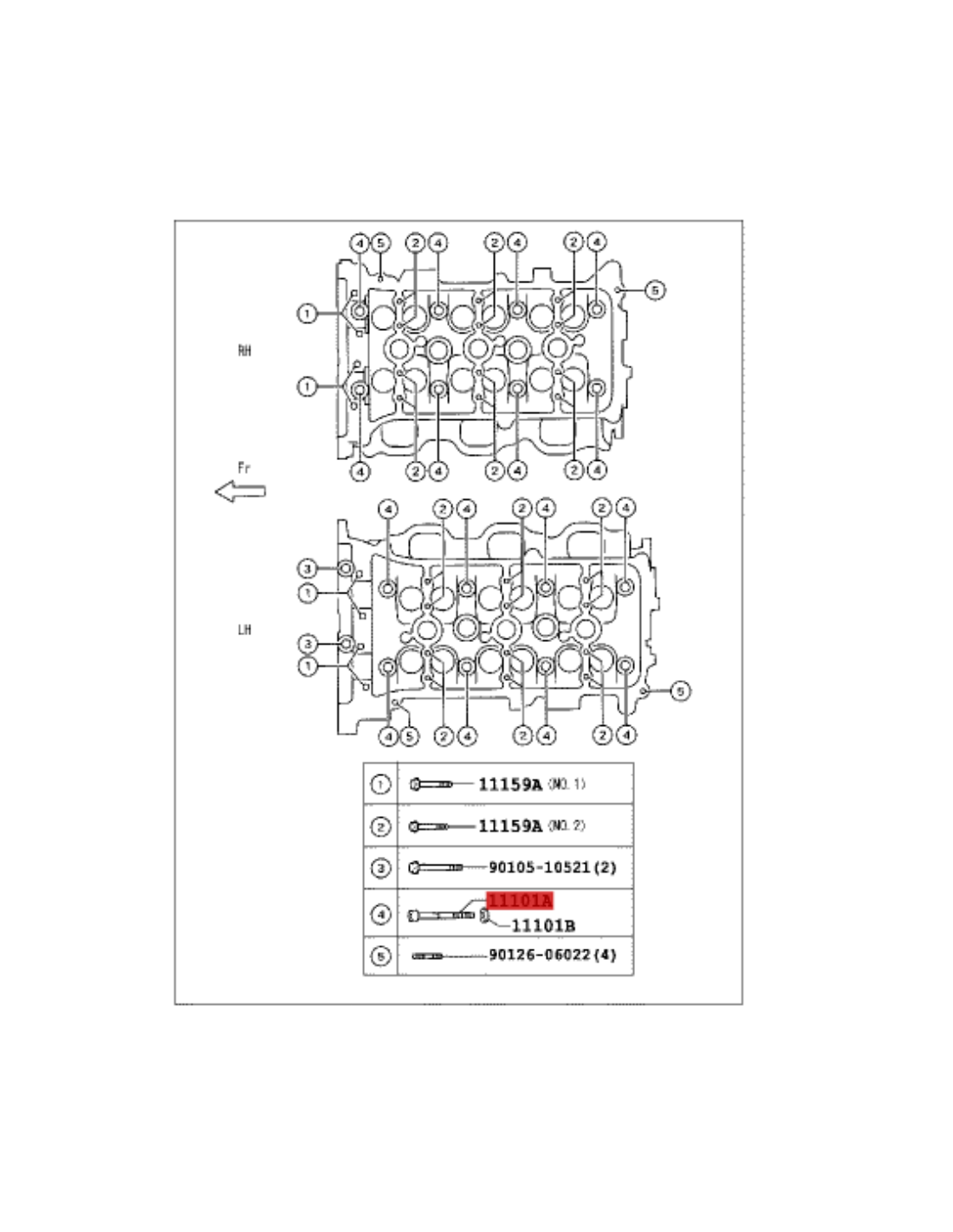 CYLINDER HEAD BOLT J12/FJ (1GRFE) ORIGINAL TOYOTA LAND CRUISER