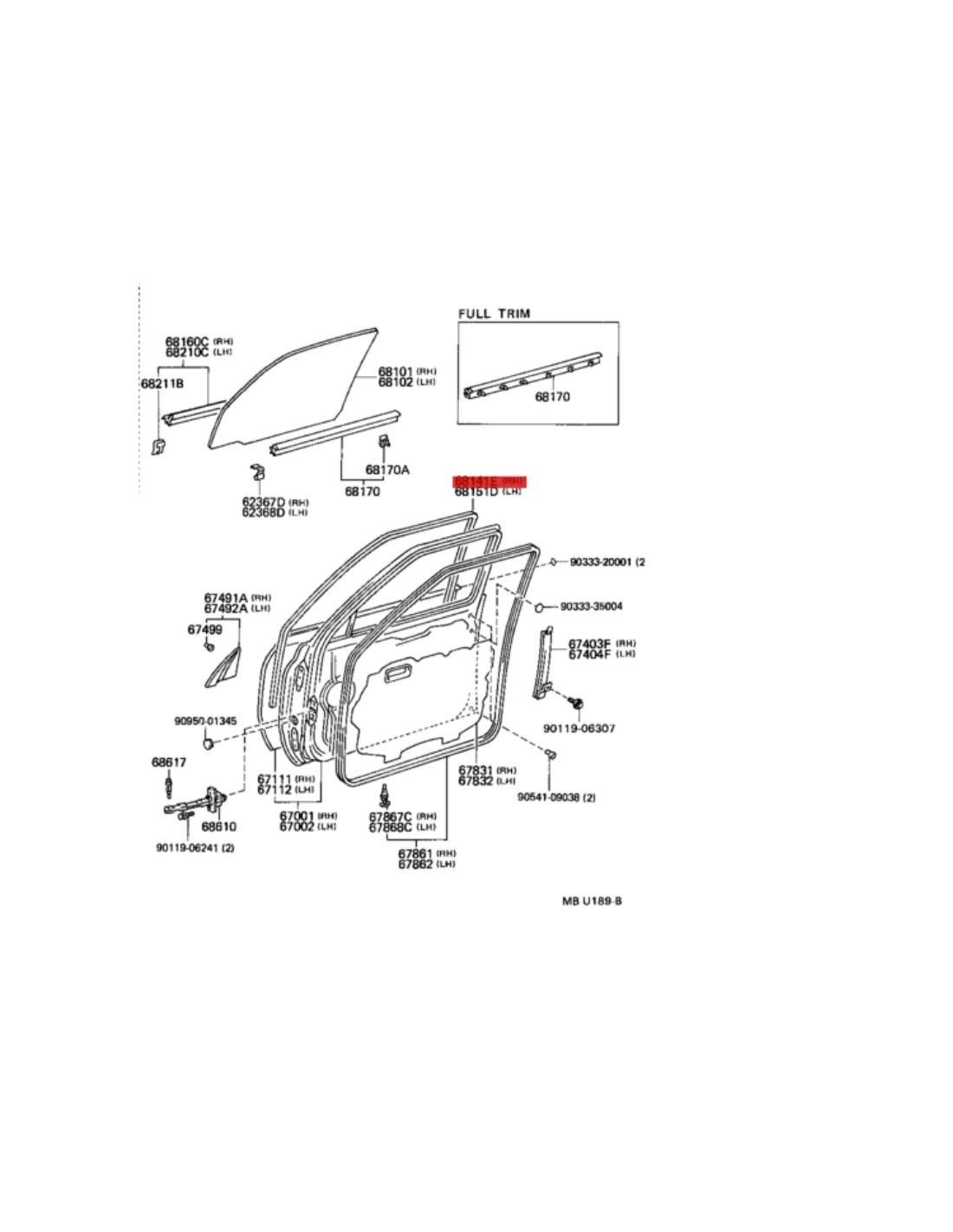 SLIDING RUBBER FRONT RIGHT DOOR GLASS for Toyota Land Cruiser J10 ...