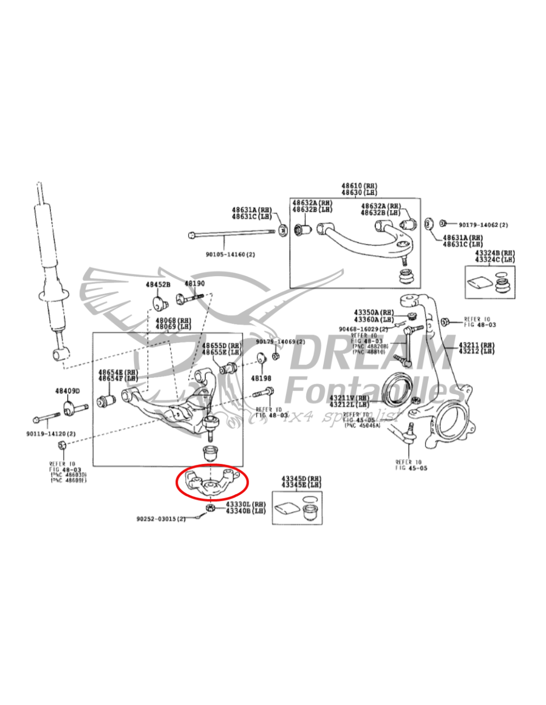 LOWER RIGHT TRAPEZOID SUPPORT J12/15 ORIGINAL TOYOTA LAND CRUISER