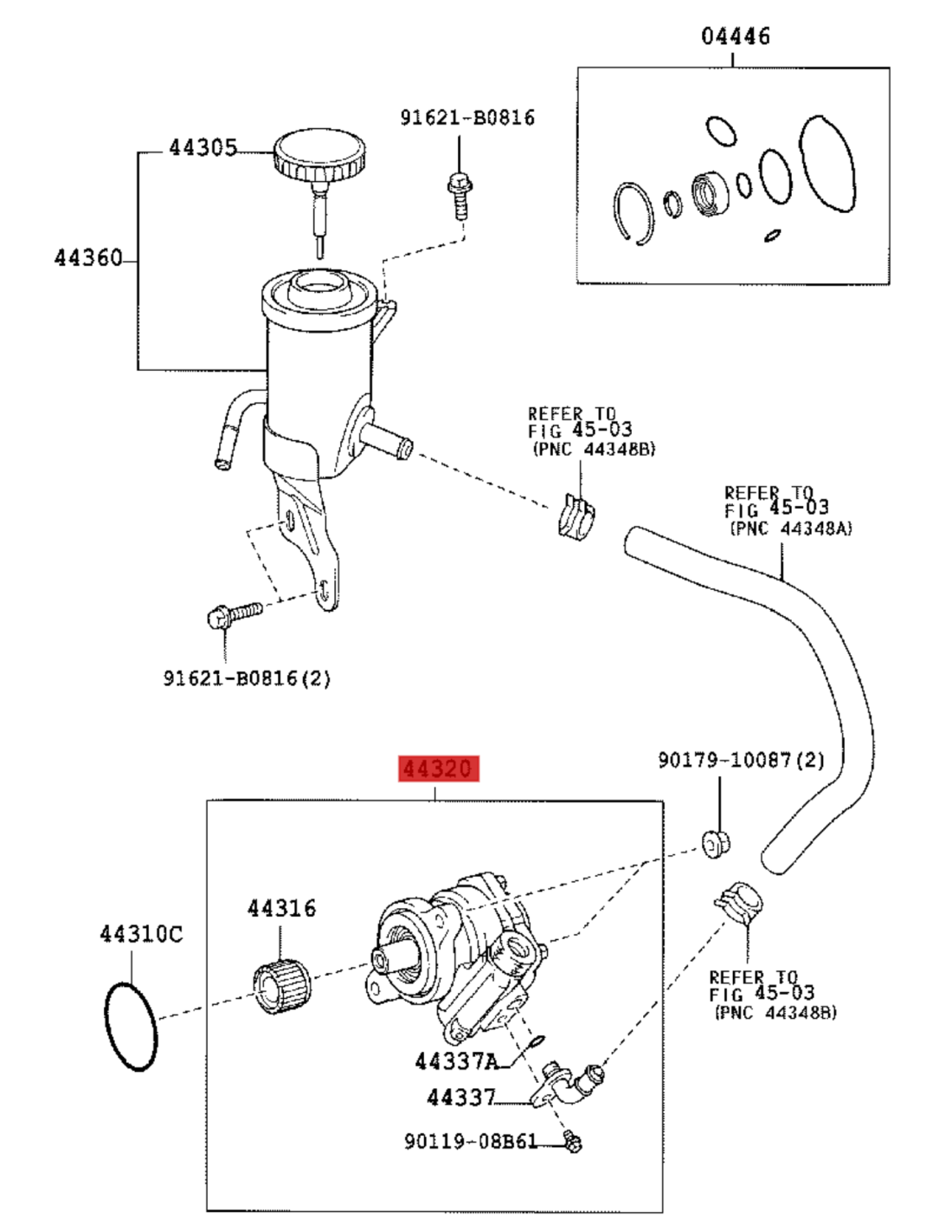 POWER STEERING PUMP J12/FJ (PETROL) ORIGINAL TOYOTA LAND CRUISER