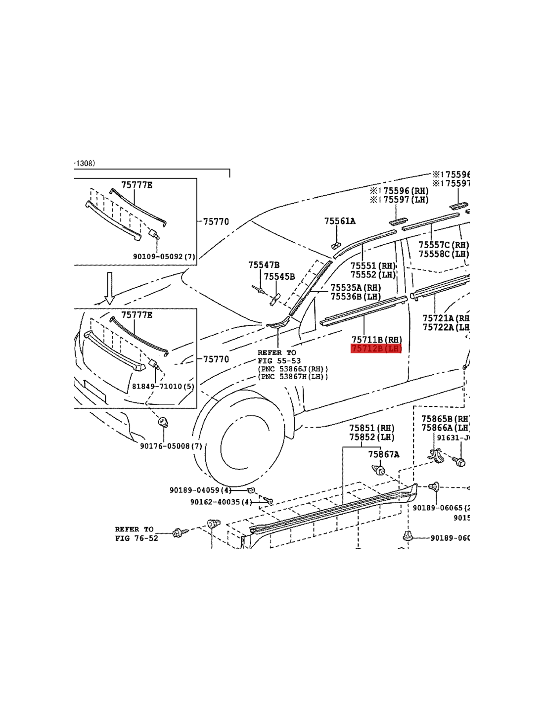 Left front door window frame for Toyota Land Cruiser J15 - Original ...