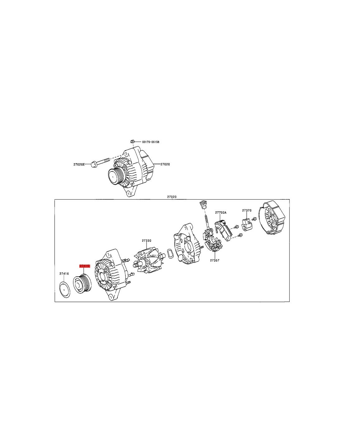 POLEA ALTERNADOR Para Toyota Land Cruiser J12 (MOTOR D4D) ORIGINAL ...