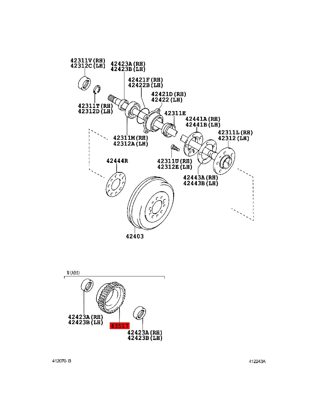REAR ABS TONE RING for HILUX VIGO (POST-2008) ORIGINAL TOYOTA LAND CRUISER