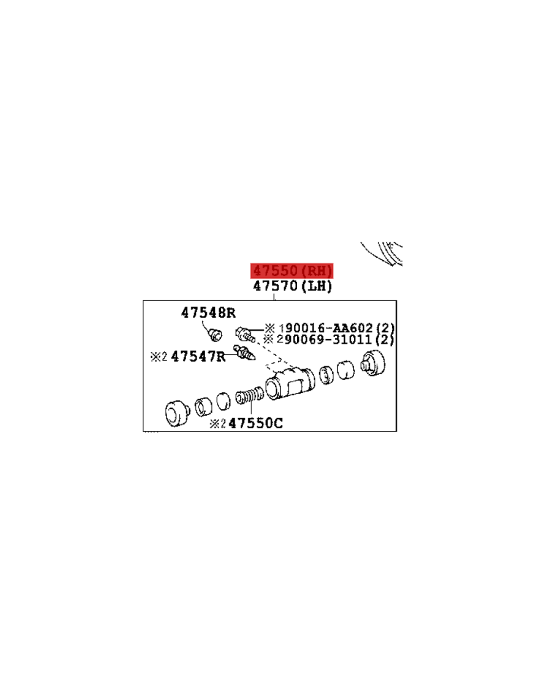 REAR BRAKE CYLINDER HILUX VIGO ORIGINAL TOYOTA LAND CRUISER
