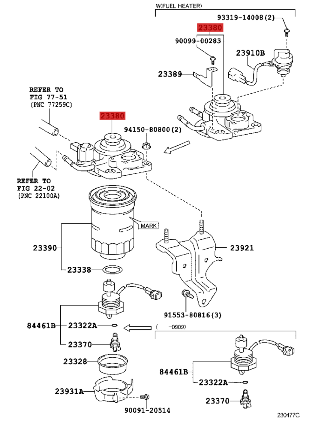 FUEL FILTER HOUSING for Toyota Land Cruiser J15 (WITH HEATER) ORIGINAL ...