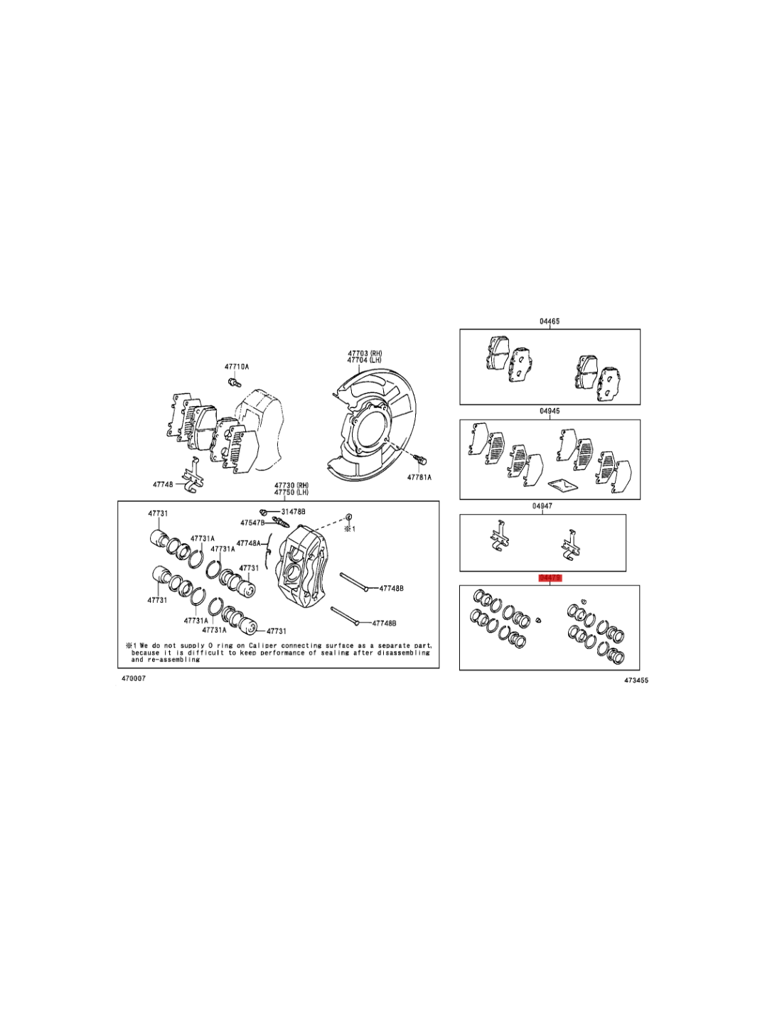 Kit de reparación pinzas de freno delanteras para Toyota Land Cruiser ...