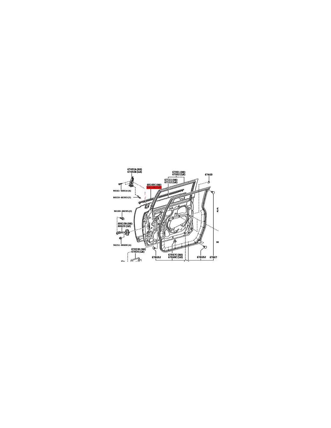 Fenêtre de porte de fenêtre Fj Cruiser - Original Toyota Land Cruiser