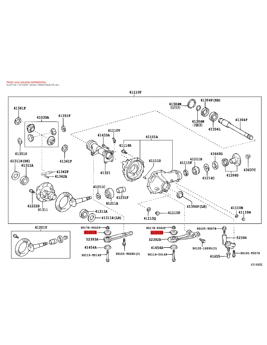 Upper washer + front differential silentblock for Toyota Land Cruiser ...