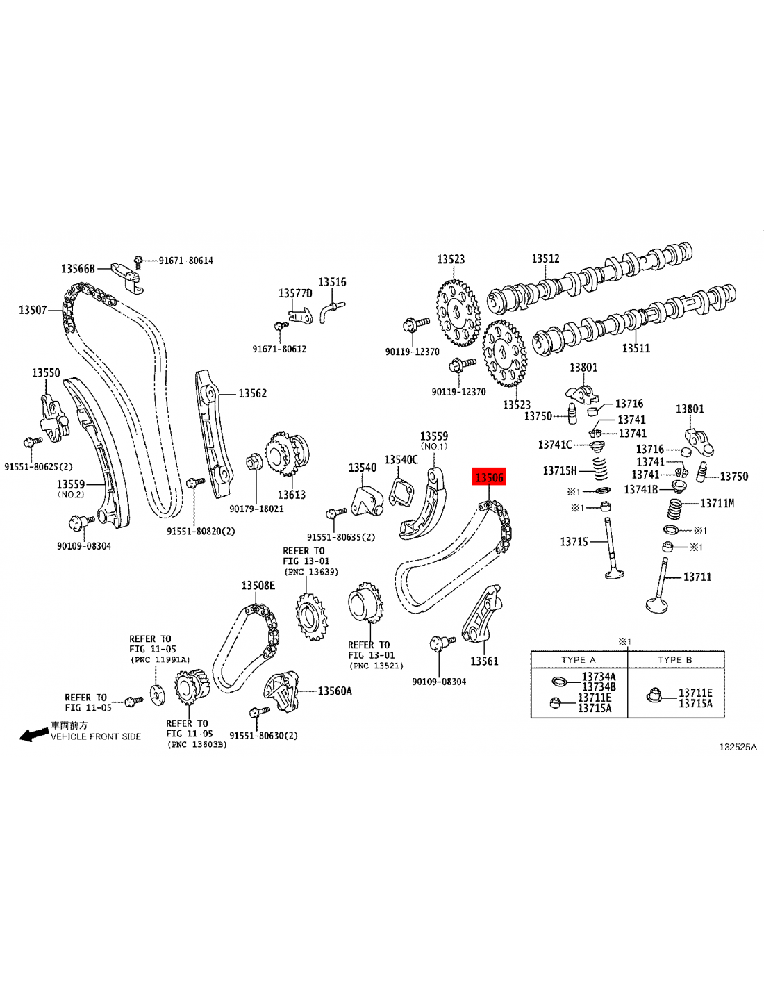 Chaîne de distribution N - 1 pour Toyota Land Cruiser J15 (GDJ ...