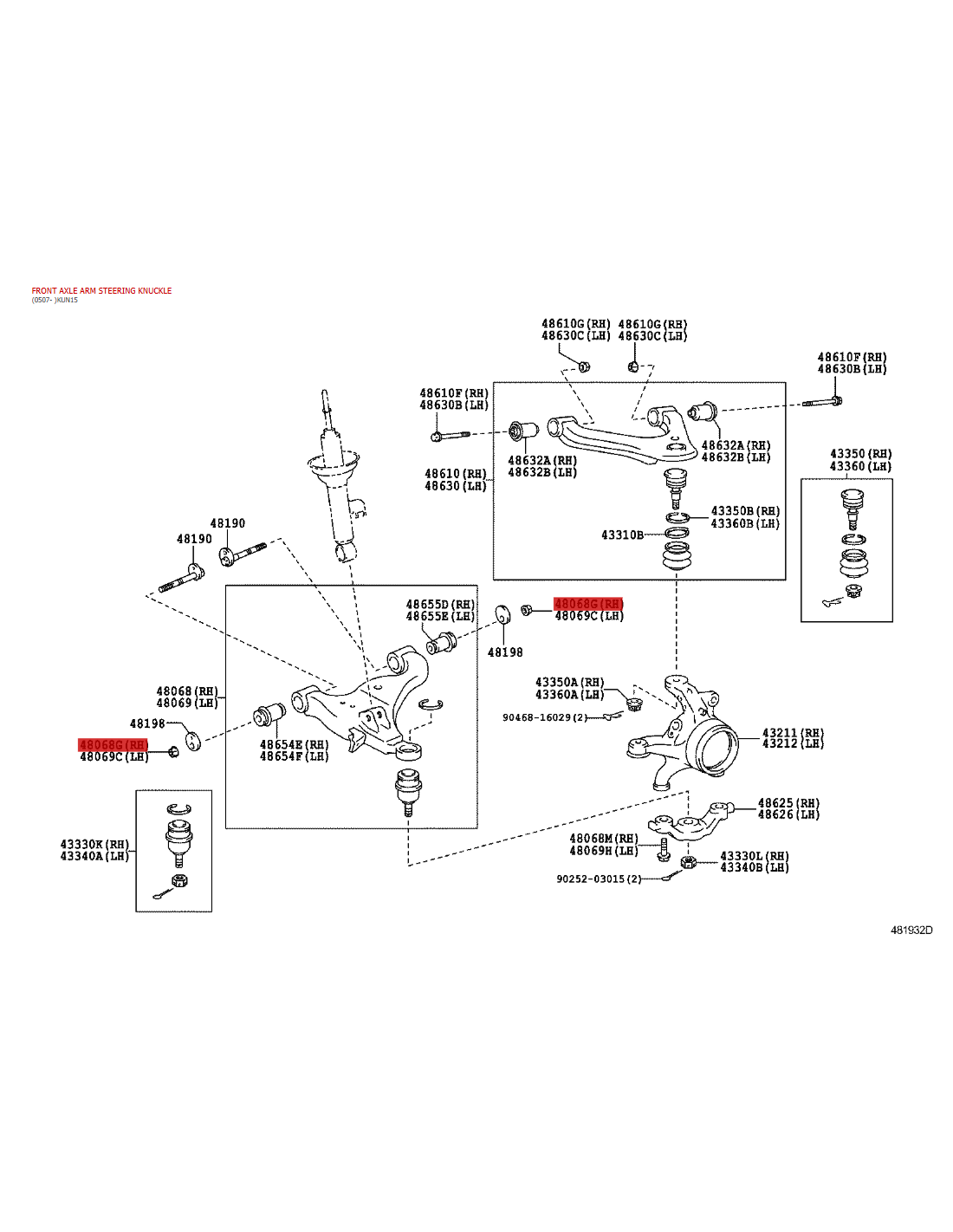 Tige inférieure du bras de suspension pour Toyota Hilux (2005 à 2024 ...