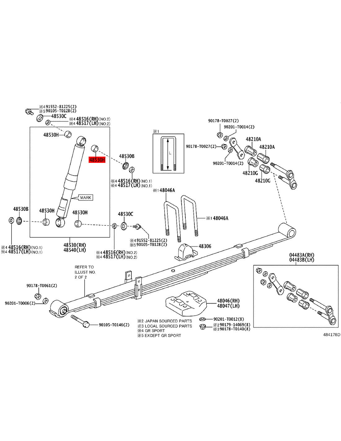 Silentblock rear shock absorber for Toyota Hilux Revo - Original Toyota ...