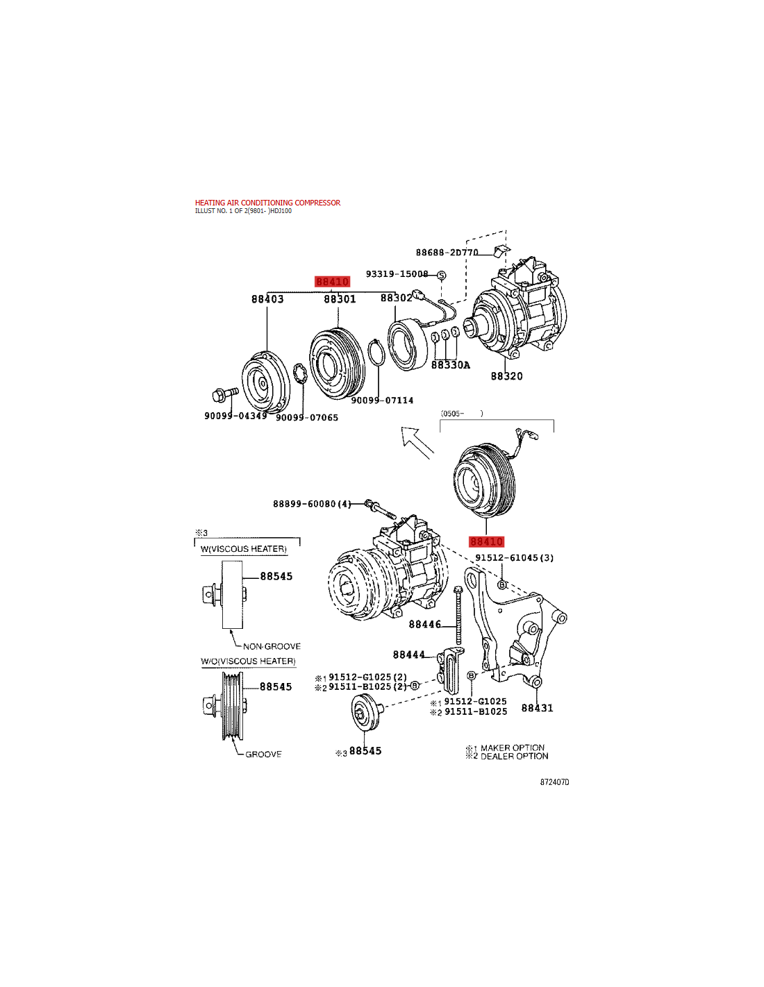 AIR CONDITIONING COMPRESSOR J10 ORIGINAL TOYOTA LAND CRUISER