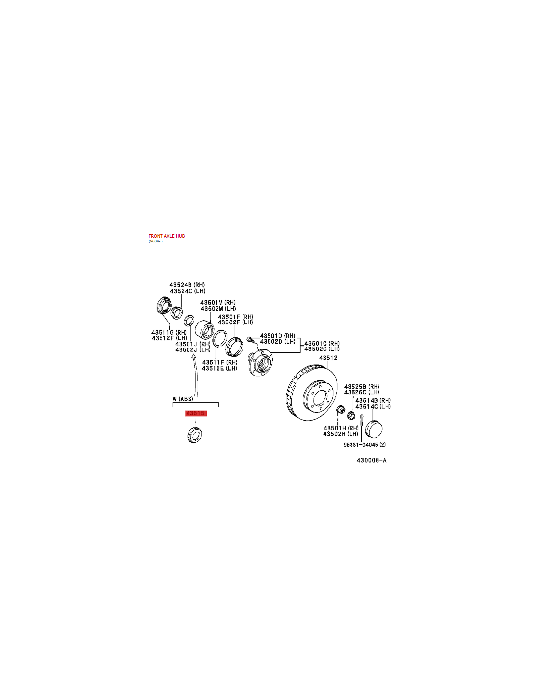 Rotor ABS buje delantero Para Toyota Land Cruiser J9 - Original Toyota ...