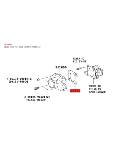 Junta venturi Para Toyota Land Cruiser J12 /15/ Hilux - Original Toyota ...