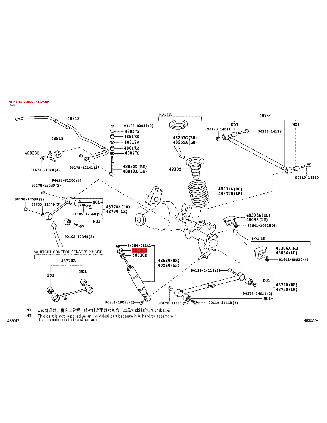 Silentblock+top washer, rear shock absorber for Toyota Land Cruiser j15 ...