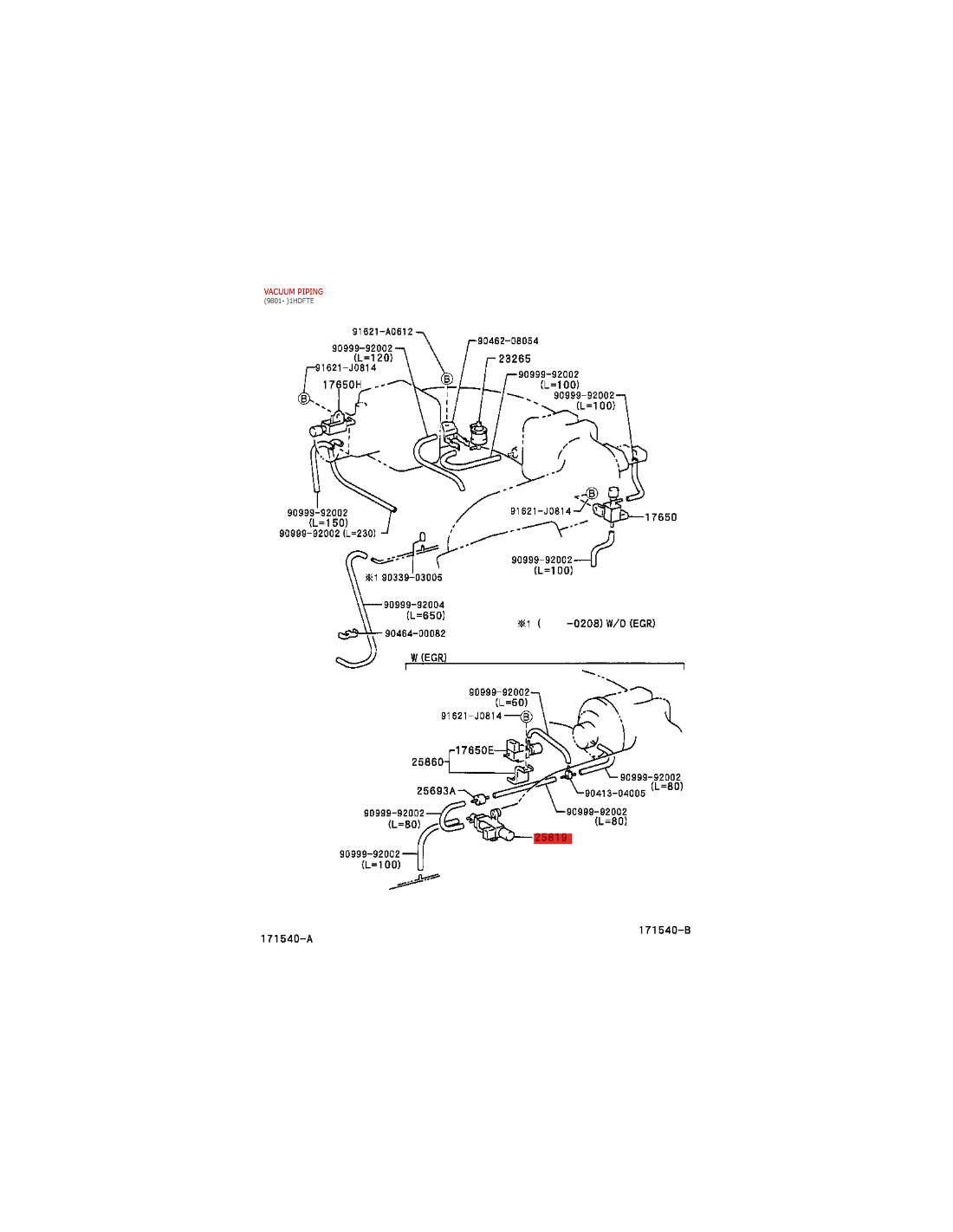 Regulating valve vacuum set for Toyota Land Cruiser J10 (with variable ...