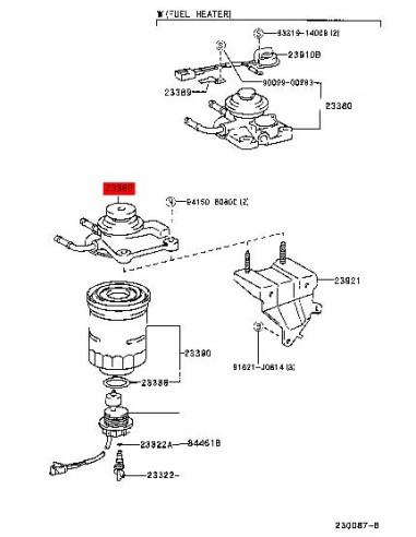 Fuel filter without heater for Toyota Land Cruiser J10 - Original ...