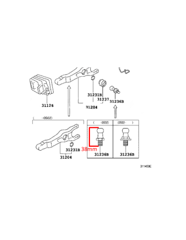 Clutch Fork Support for Manual Transmission for Toyota Hilux (height 38 ...
