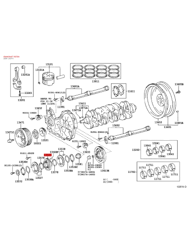 Intermediate gear N-1 distribution, for Toyota Hilux (engine 2KDFTV ...