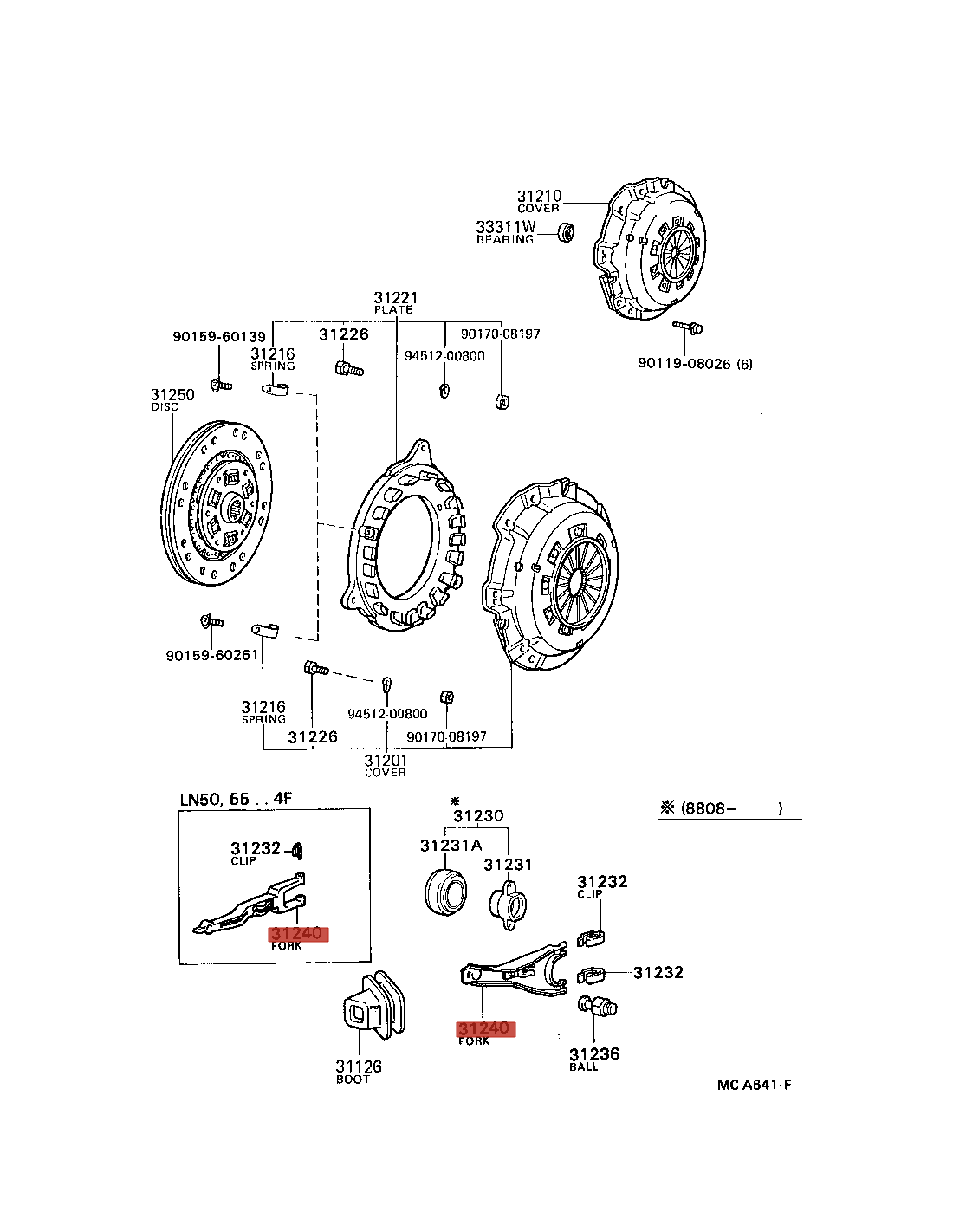 Forquilha caixa de câmbio para Toyota Hilux - Original Toyota Land Cruiser