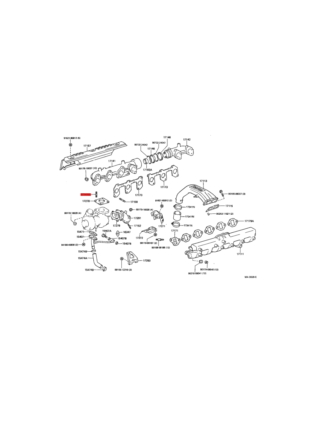 EXHAUST MANIFOLD GASKET FOR TURBO J8/10 ORIGINAL TOYOTA LAND CRUISER