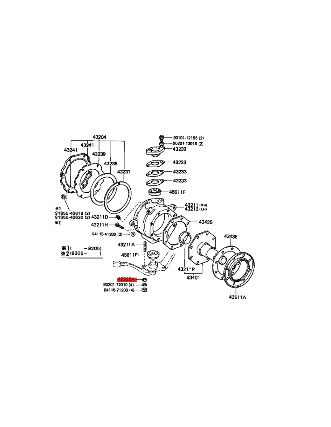 CÔNE DE FUSÉE INFÉRIEUR J6/7/8 ORIGINAL TOYOTA LAND CRUISER
