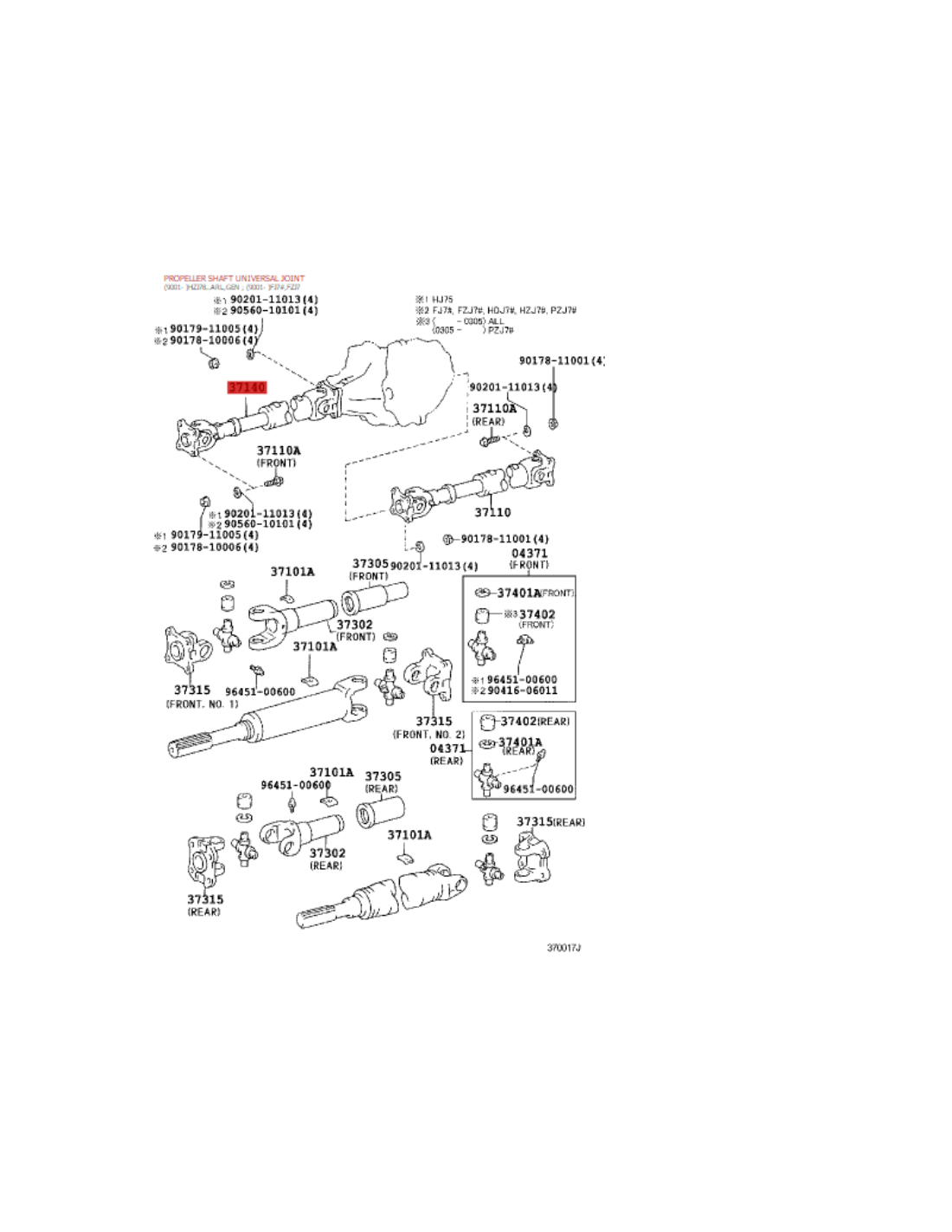 Rotule de suspension avant complète J7 d'origine pour Toyota Land Cruiser.